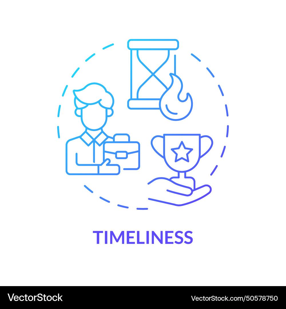 Timeliness blue gradient concept icon Royalty Free Vector