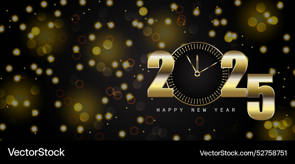 A new chapter ringing in 2025 with joy and Vector Image
