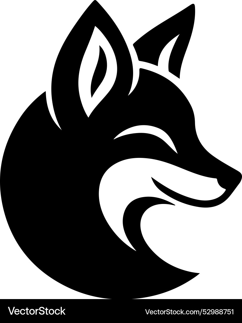 Black fox head logo Royalty Free Vector Image - VectorStock