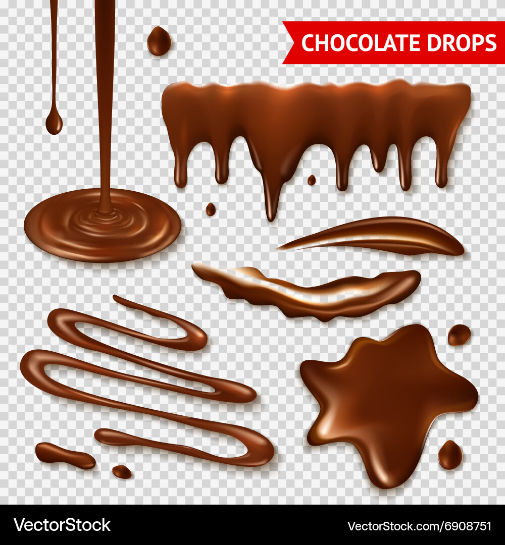 Chocolate transparent set Royalty Free Vector Image