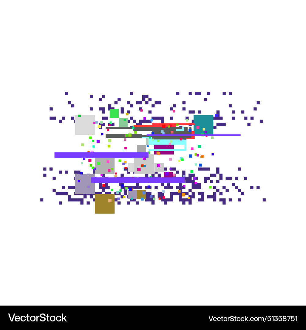 Colorful glitch screen elements Royalty Free Vector Image
