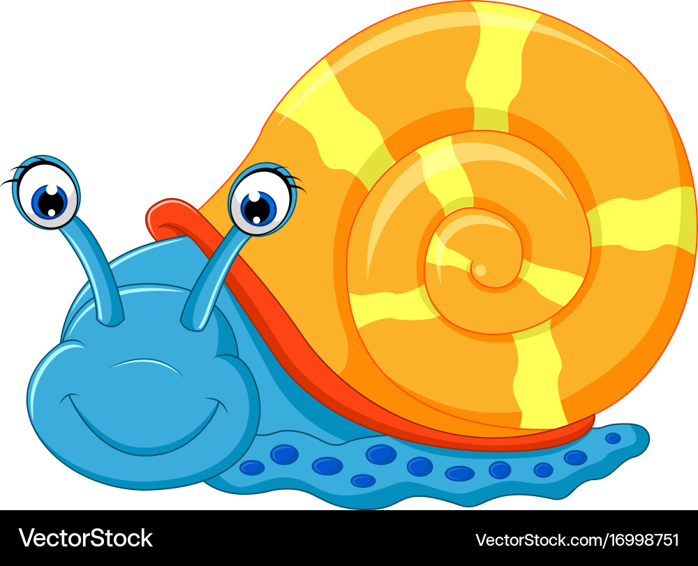 Cute snail cartoon running Royalty Free Vector Image