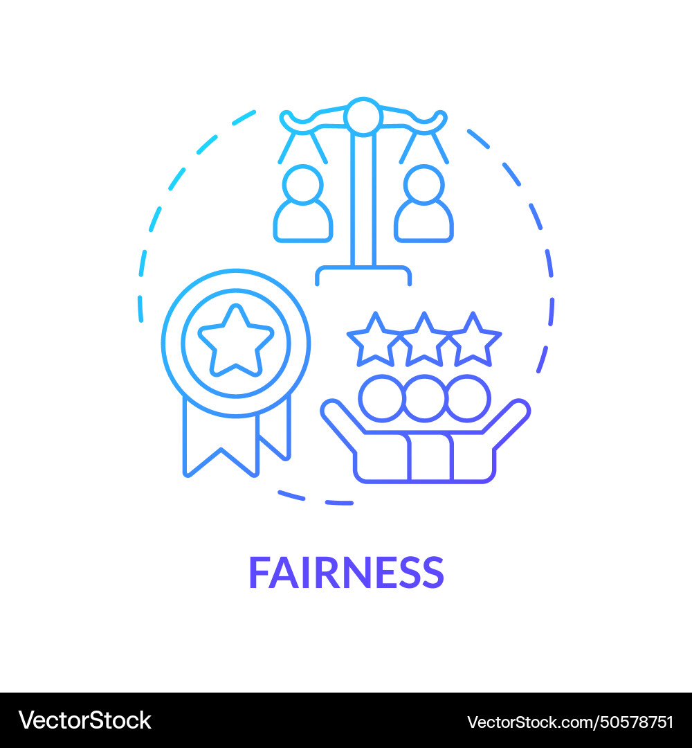 Fairness blue gradient concept icon Royalty Free Vector