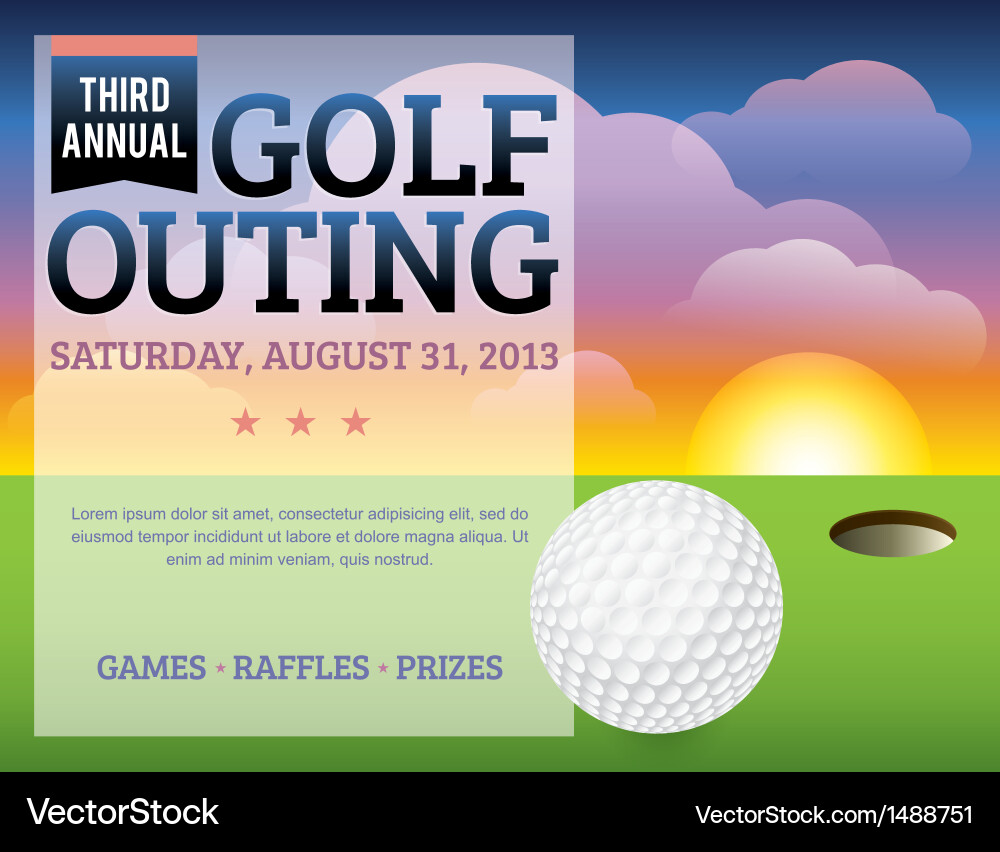 Golf tournament invitation design Royalty Free Vector Image