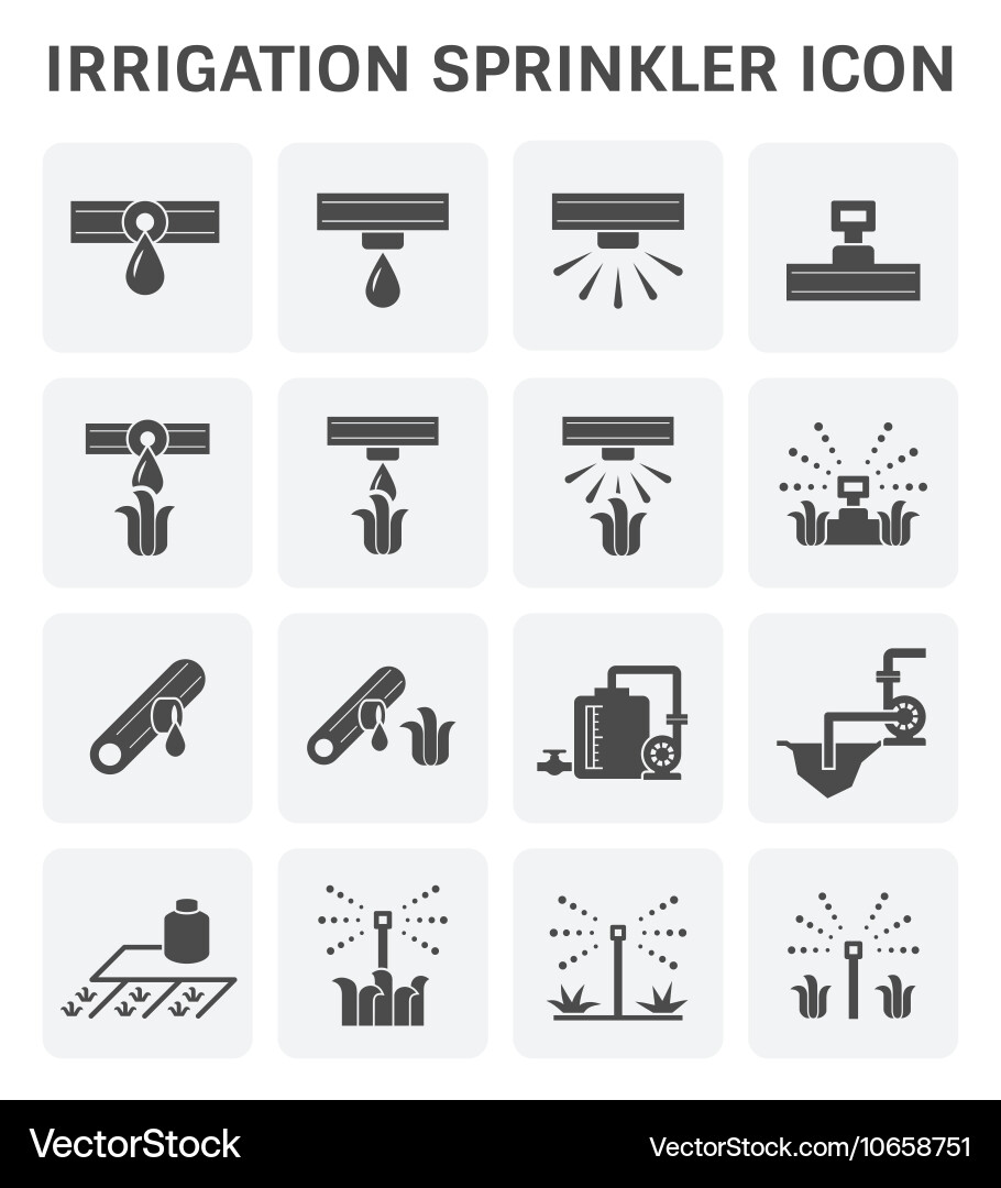 Irrigation sprinkler icon Royalty Free Vector Image