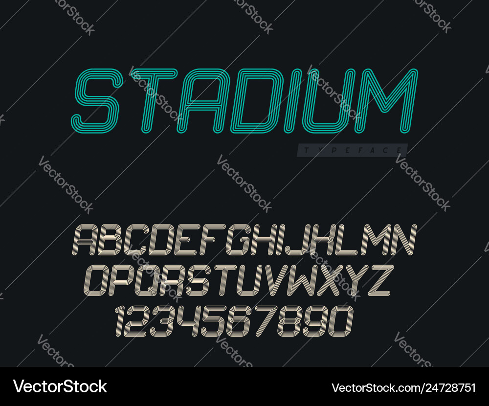 Lineare Großbuchstaben latin Buchstaben und Zahlen