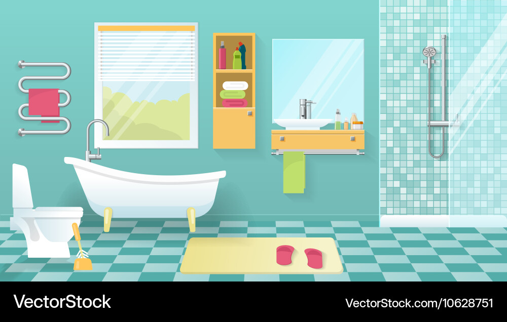 Modern bathroom interior Royalty Free Vector Image