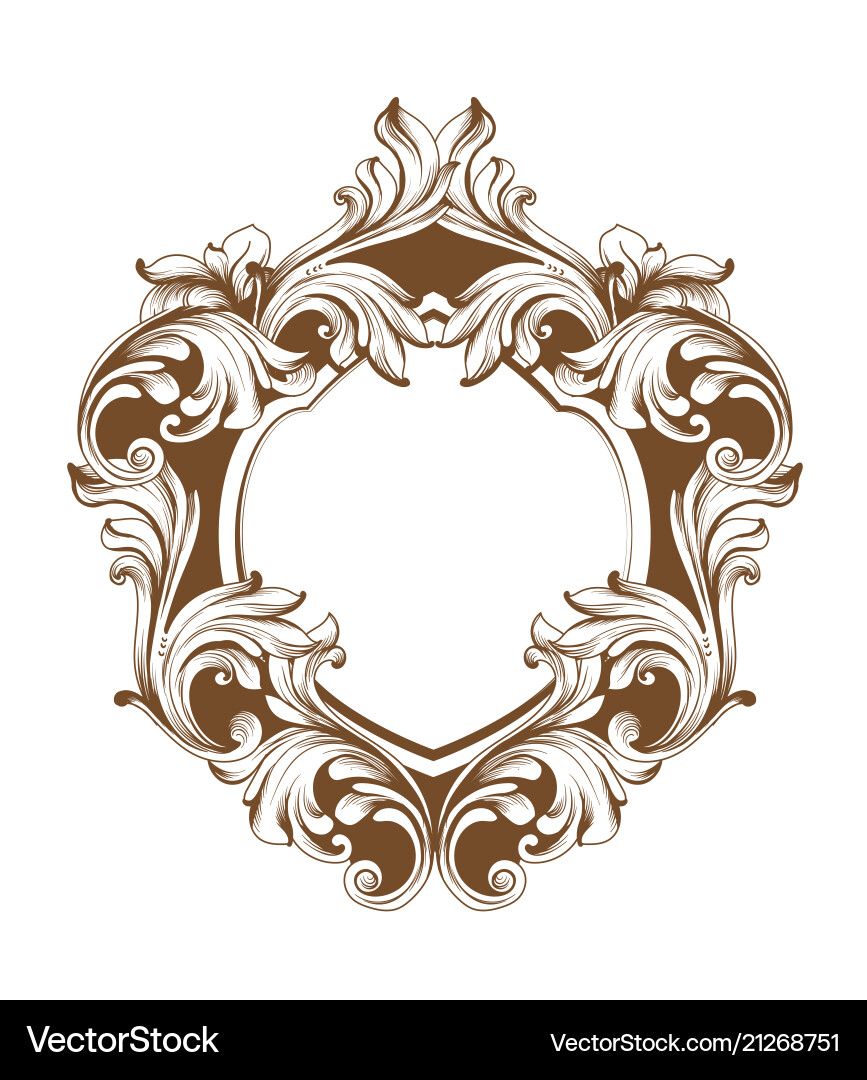 Ornate Baroque Heart Frame Royalty Free Vector Image