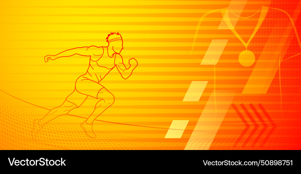 Runner themed background Royalty Free Vector Image