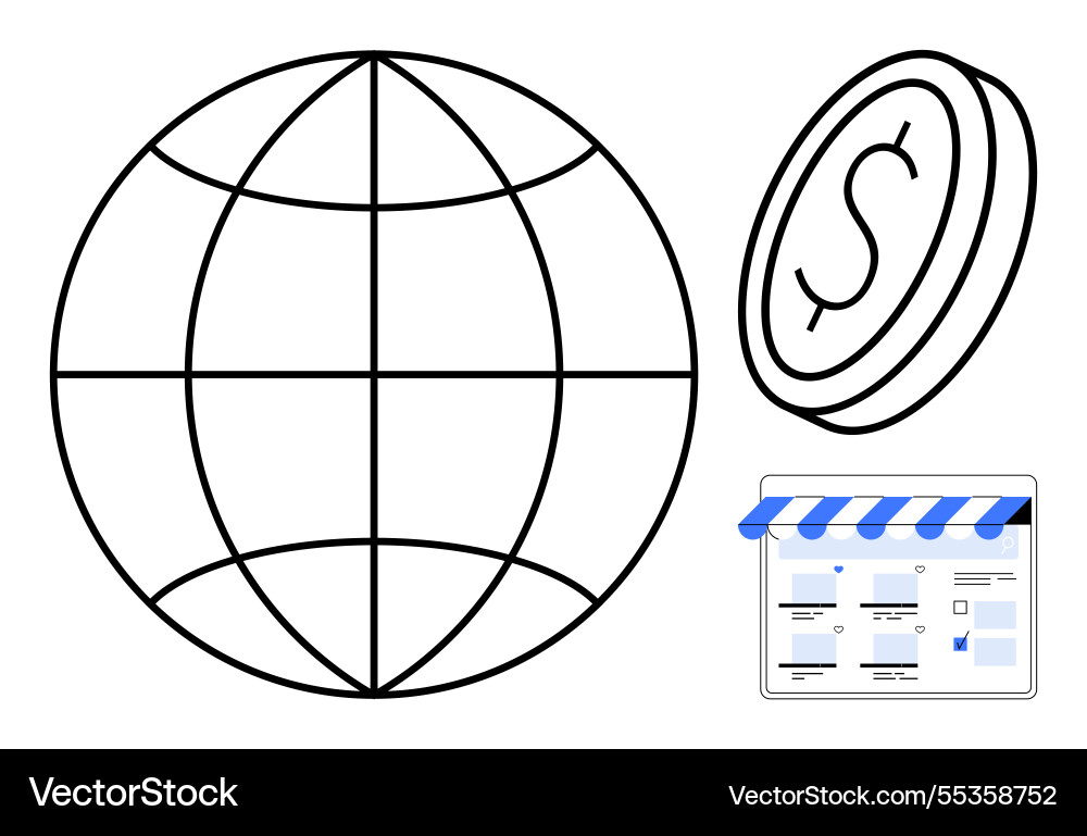 E-commerce and global trade representation Vector Image