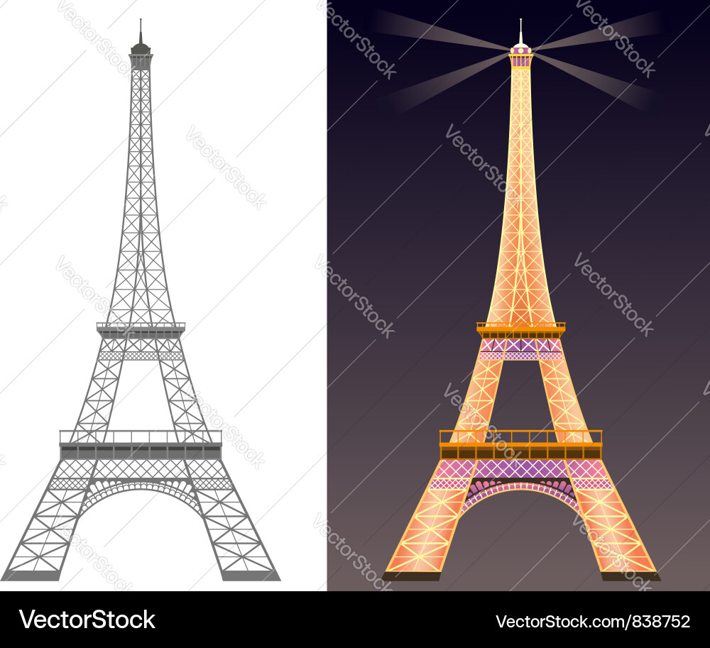 Eiffel Tower Silhouette Royalty Free Vector Image