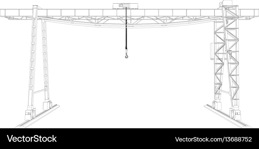 Gantry crane wire-frame Royalty Free Vector Image