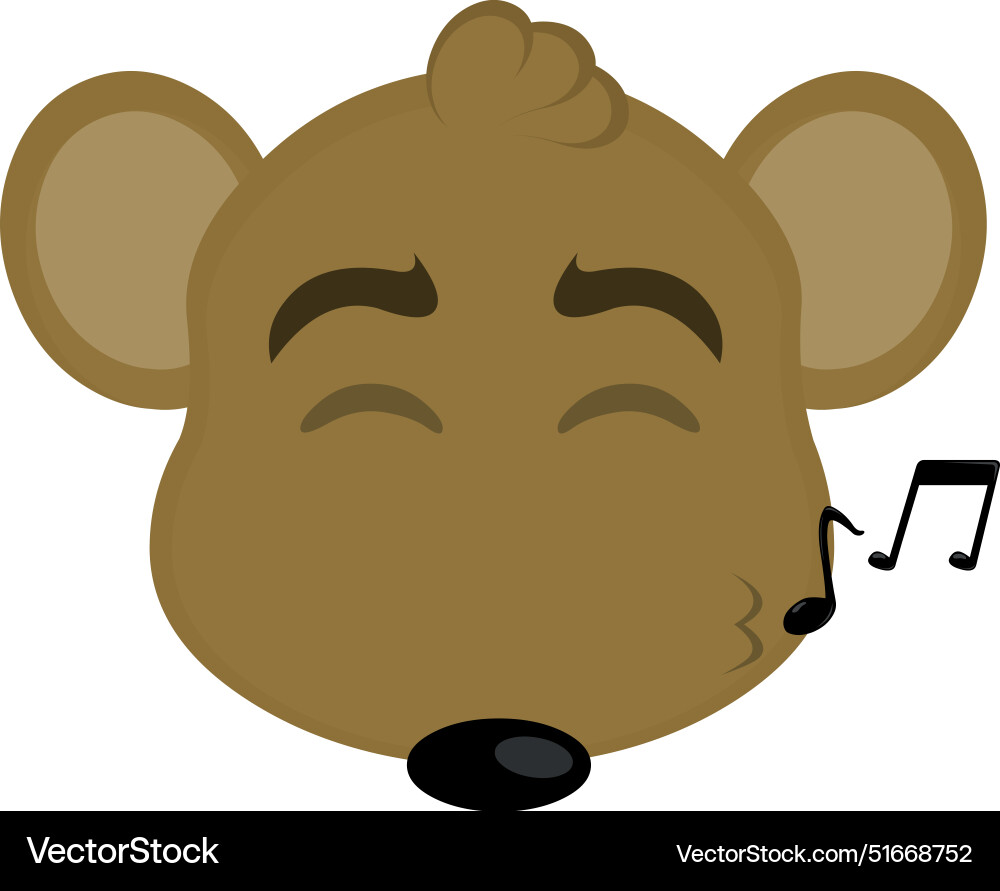 Head mouse whistling Royalty Free Vector Image