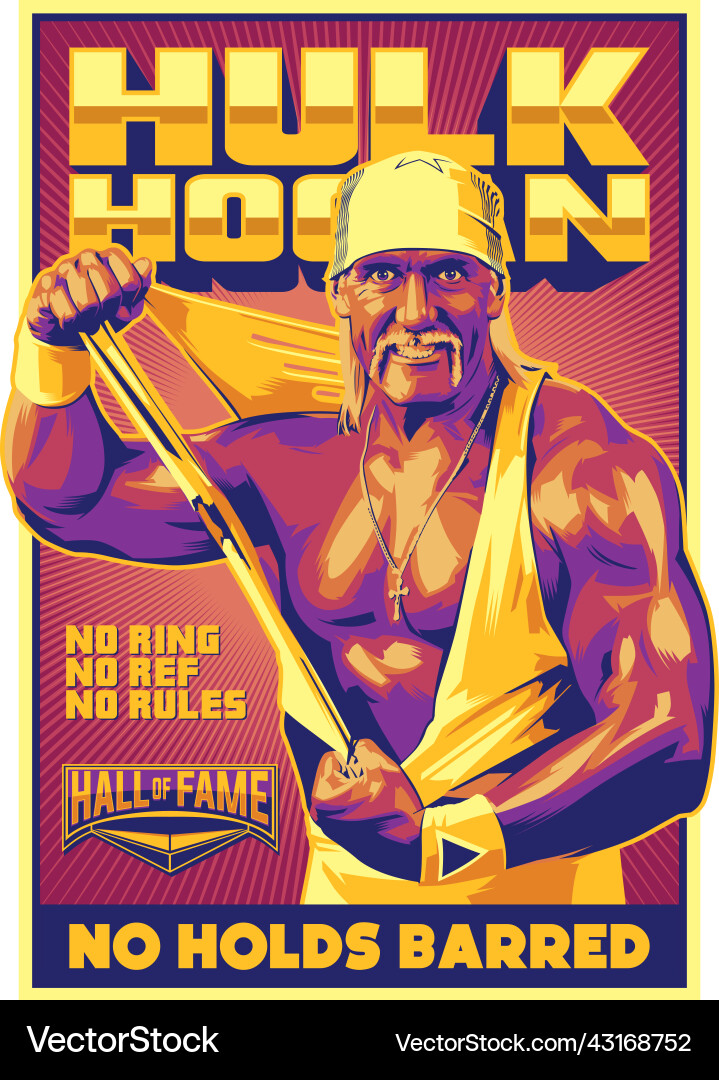 Hulk hogan Royalty Free Vector Image - VectorStock