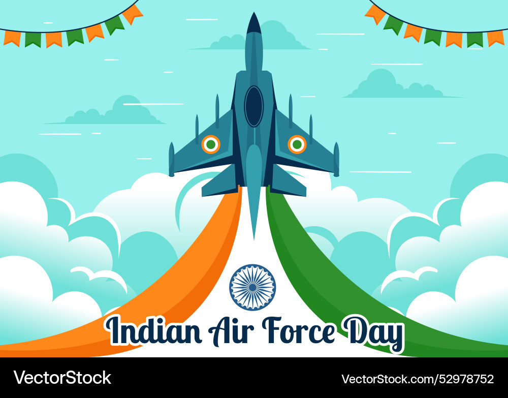 Indian air force day on 8th october featuring Vector Image