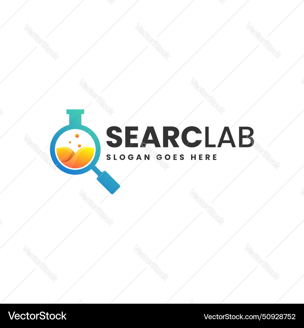 Logo search lab gradient colorful style Royalty Free Vector