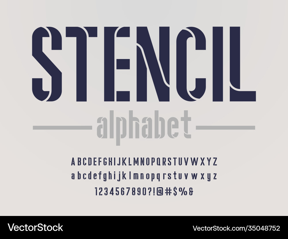Stencil font Royalty Free Vector Image - VectorStock