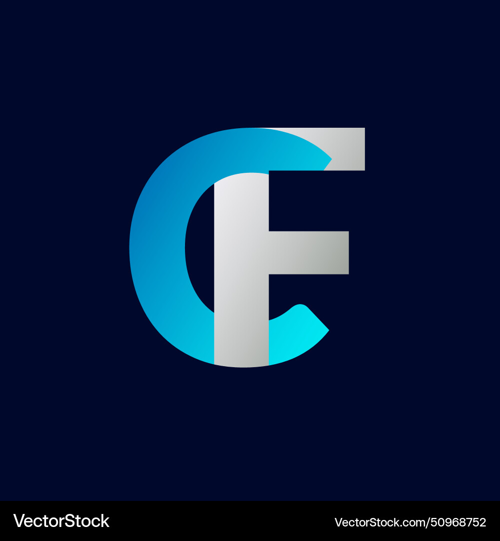 Unique cf letter logo icon template Royalty Free Vector