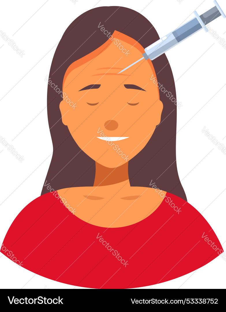 Woman receiving botulinum toxin injection Vector Image