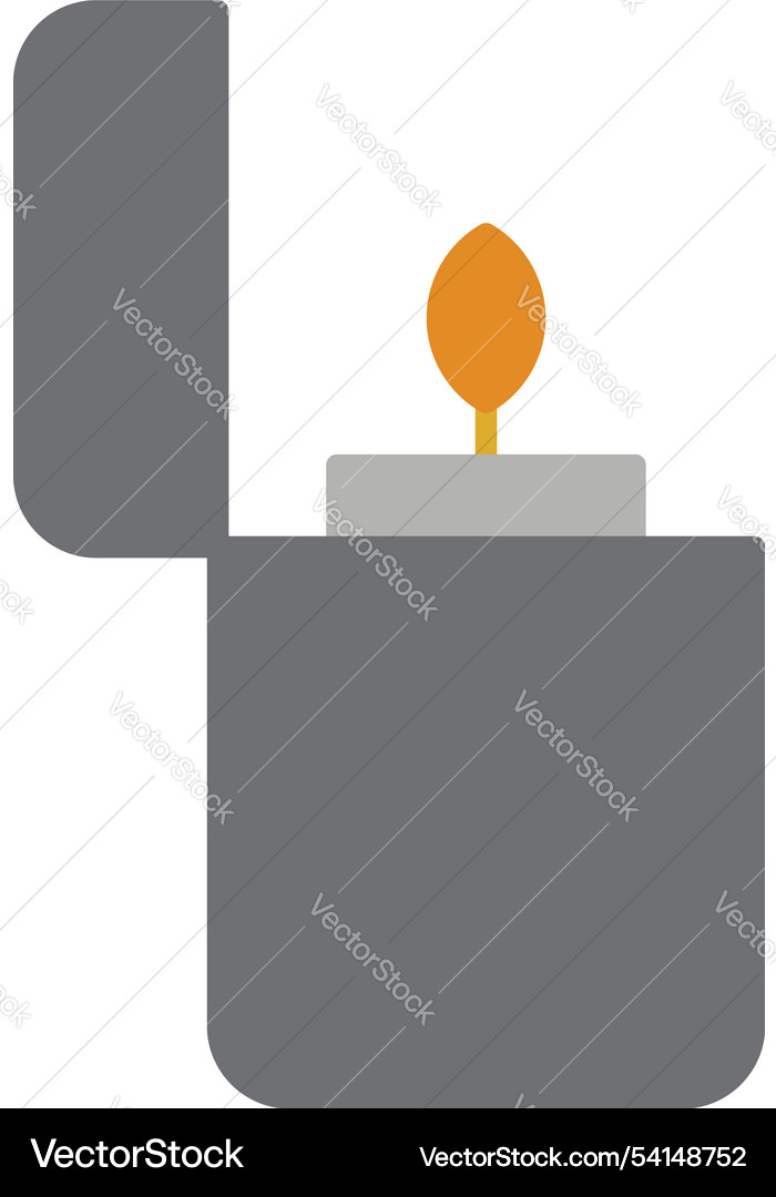 Zippo flat icon design Royalty Free Vector Image