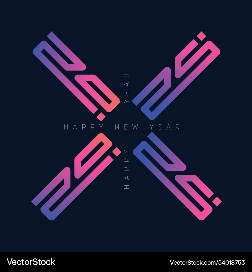 2025 futuristic typography design modern gradient Vector Image
