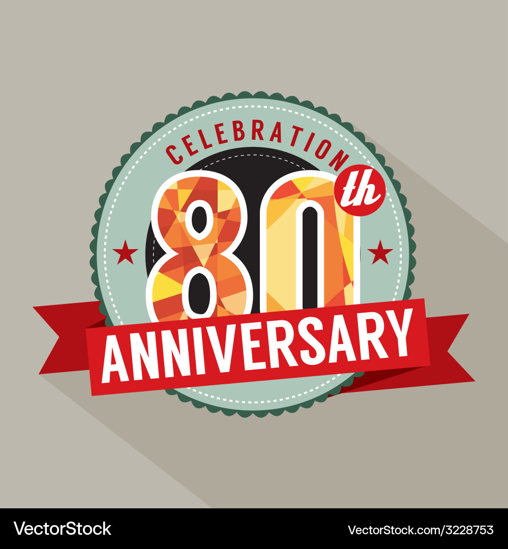 80th years anniversary celebration design Vector Image