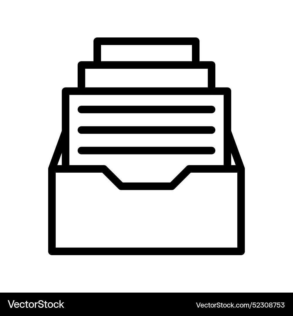 Archive folders icon linear logo mark in black Vector Image