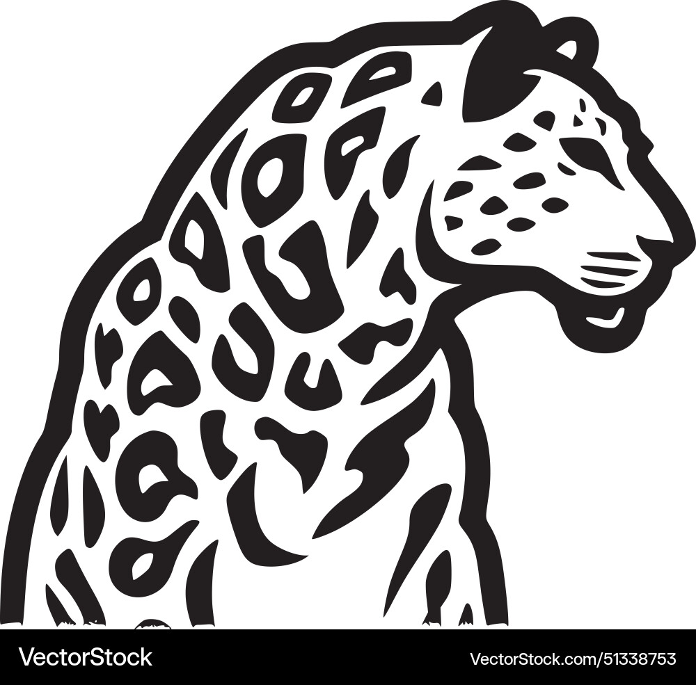 Cheetah - black and white isolated icon Royalty Free Vector