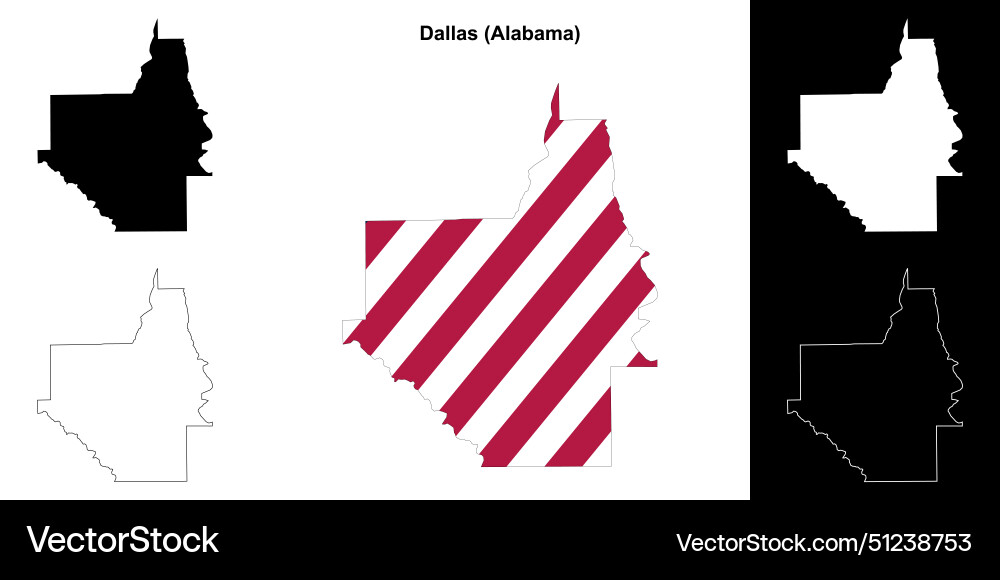 Dallas outline map Royalty Free Vector Image - VectorStock