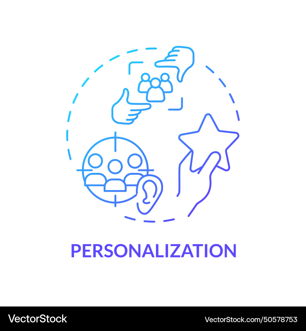 Personalization blue gradient concept icon Vector Image