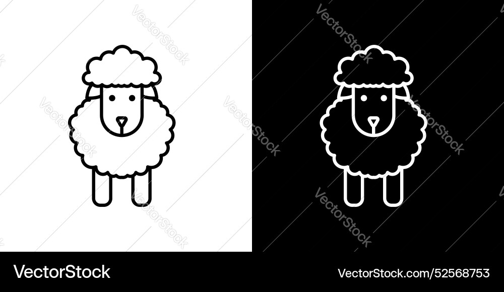 Sheep icon set on white background Royalty Free Vector Image