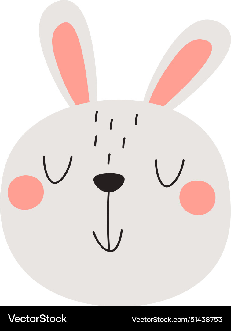 Sleeping rabbit portrait Royalty Free Vector Image
