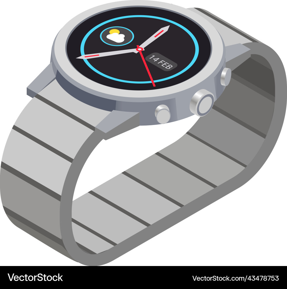 Smart wrist watch composition Royalty Free Vector Image