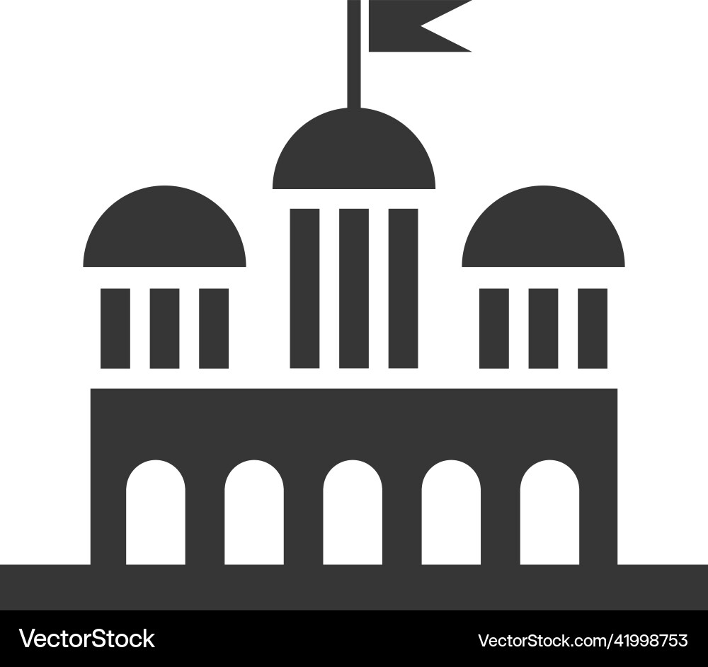 Urban architecture symbol classic building black Vector Image