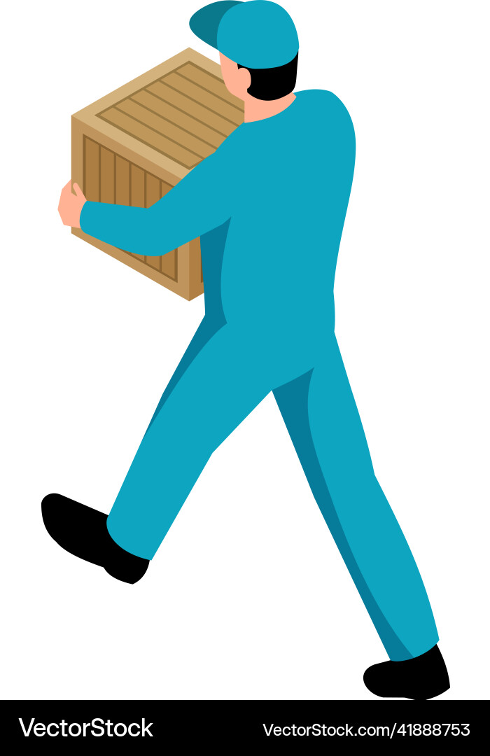 Walking warehouse worker composition Royalty Free Vector