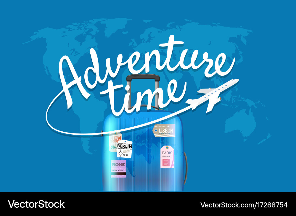 Adventure time world map with the logo Royalty Free Vector