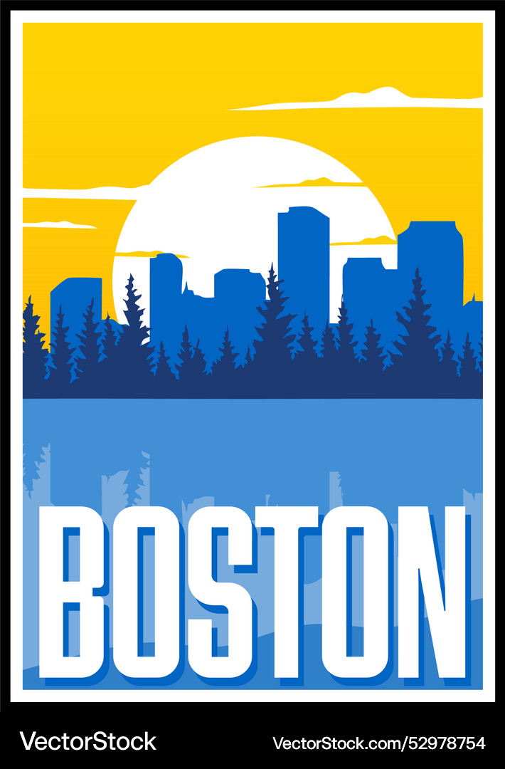 Boston massachusetts united states Royalty Free Vector Image