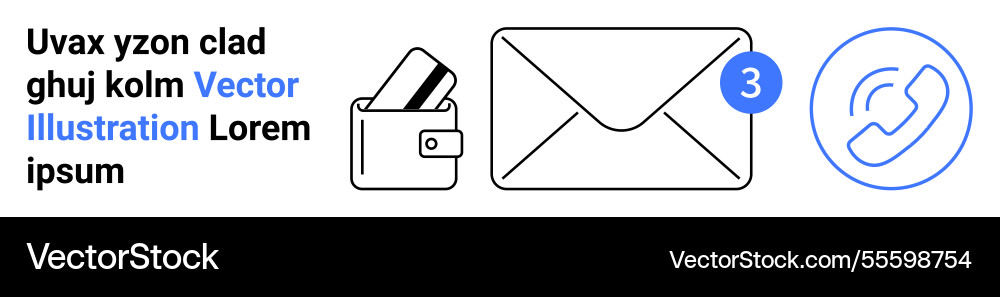 Digital communication icons email wallet Vector Image