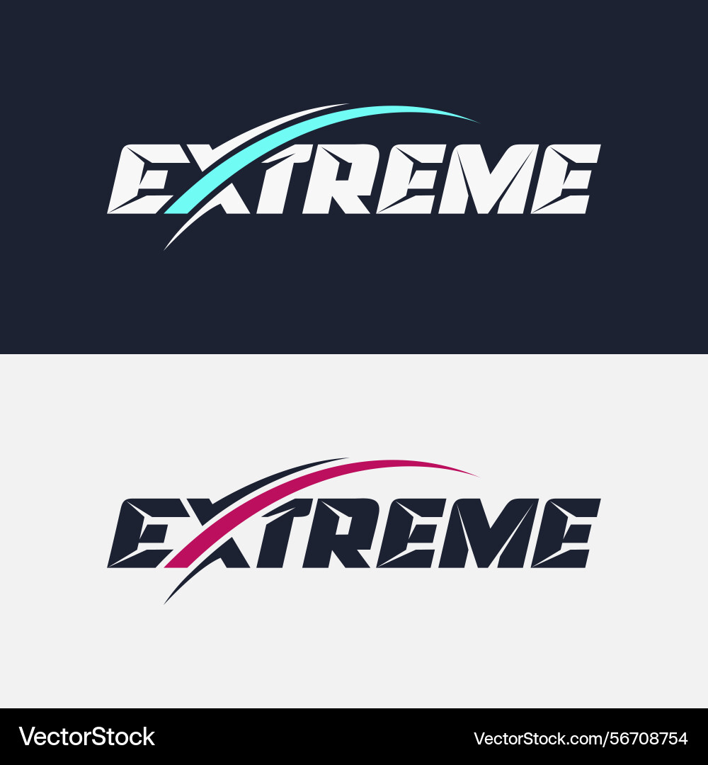 Extreme logo modern bold typography for sports Vector Image