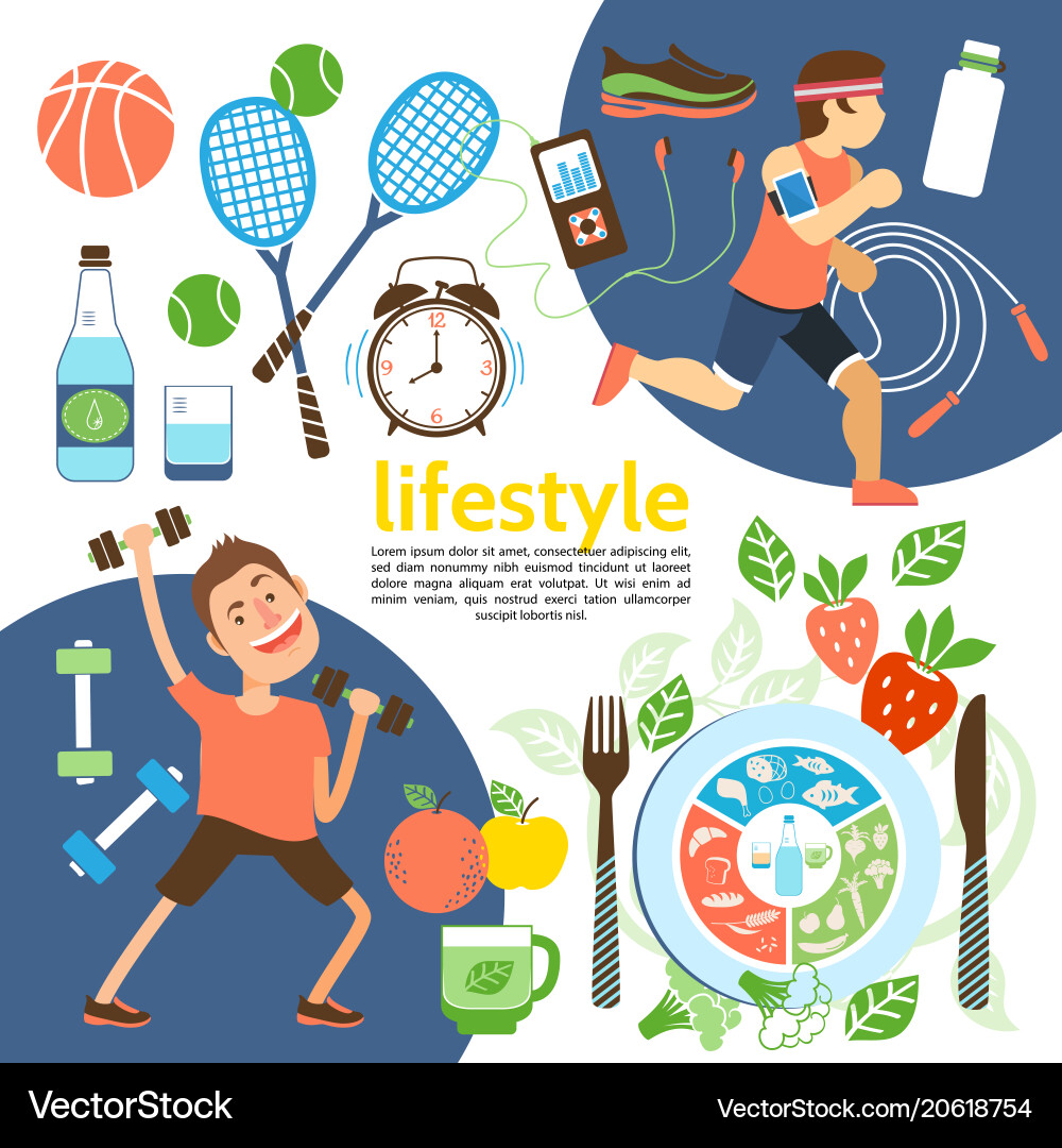Healthy Lifestyle Poster - Active – Royalty-Free Vector | VectorStock