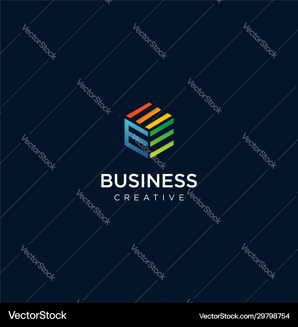 Hexagon tech logo letter e Royalty Free Vector Image
