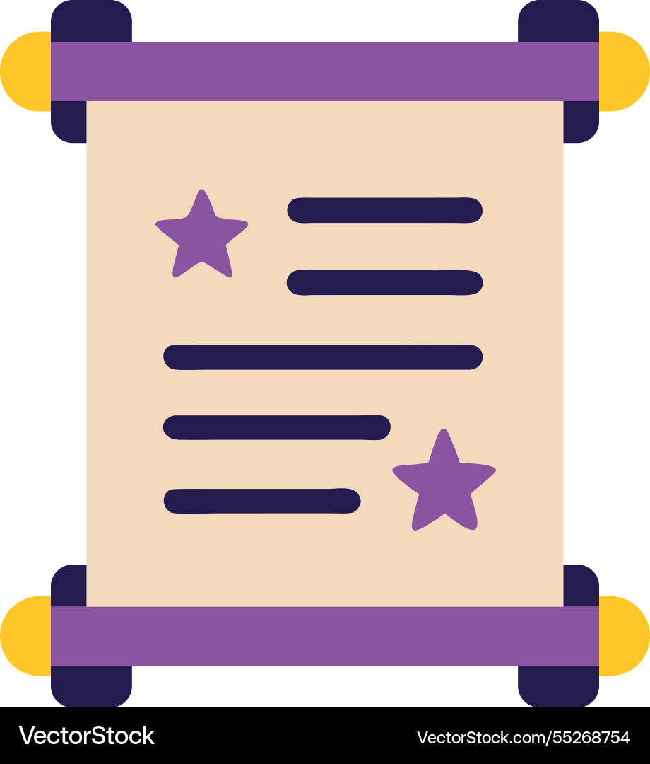 Magic scroll ancient spell manuscript Royalty Free Vector