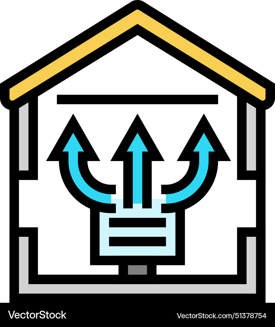 Supply air ventilation color icon Royalty Free Vector Image