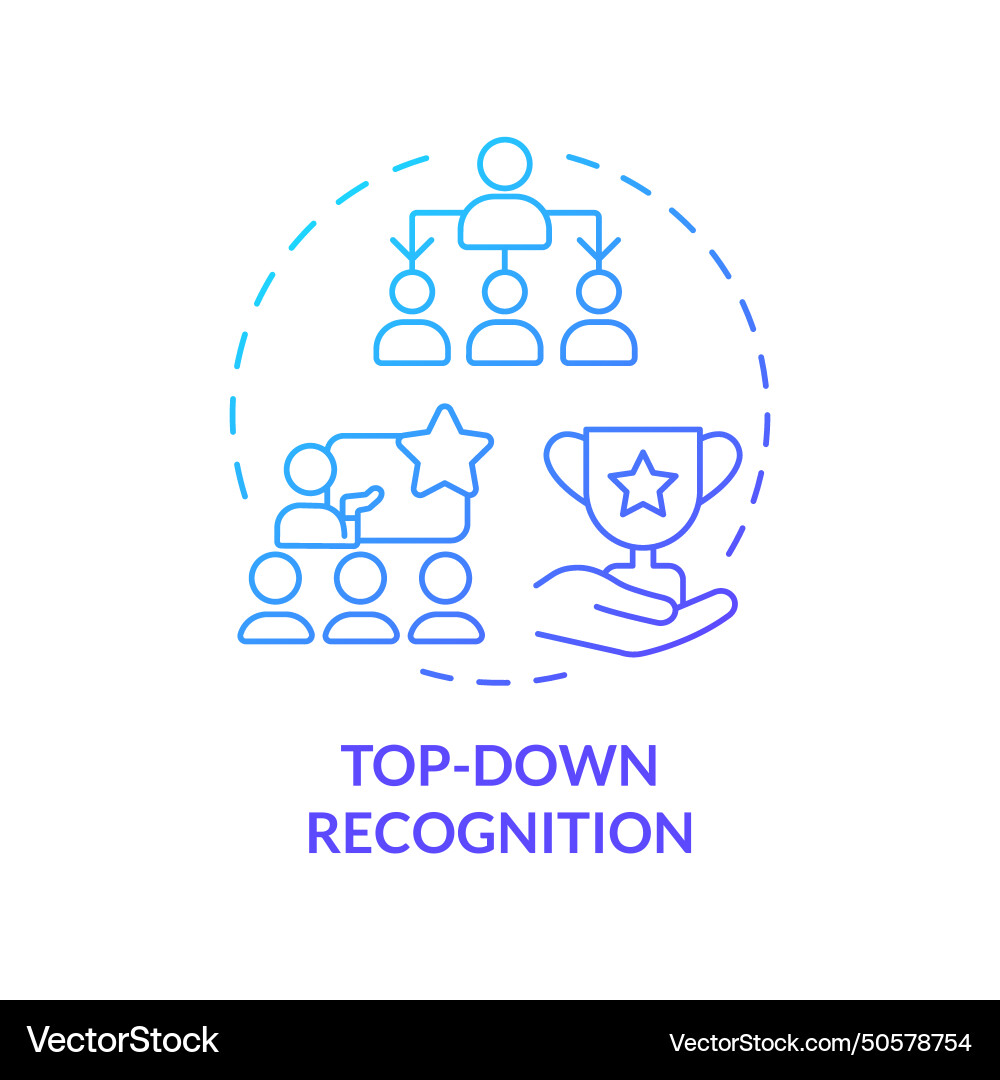 Top down recognition blue gradient concept icon Vector Image