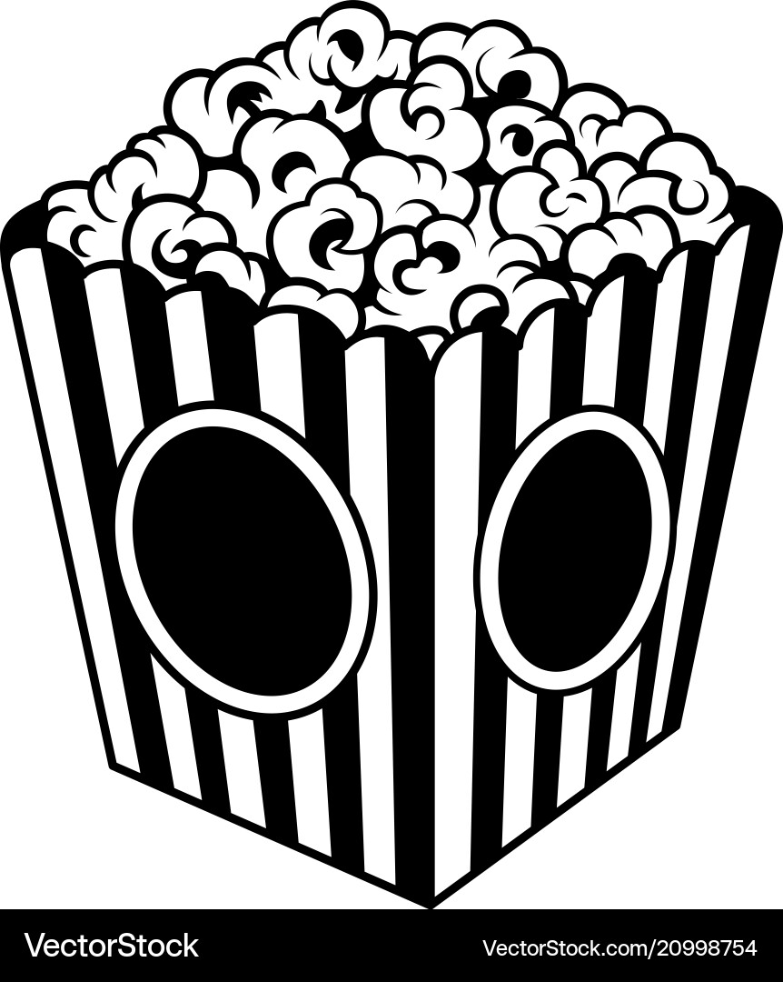 Vintage popcorn bucket box template Royalty Free Vector