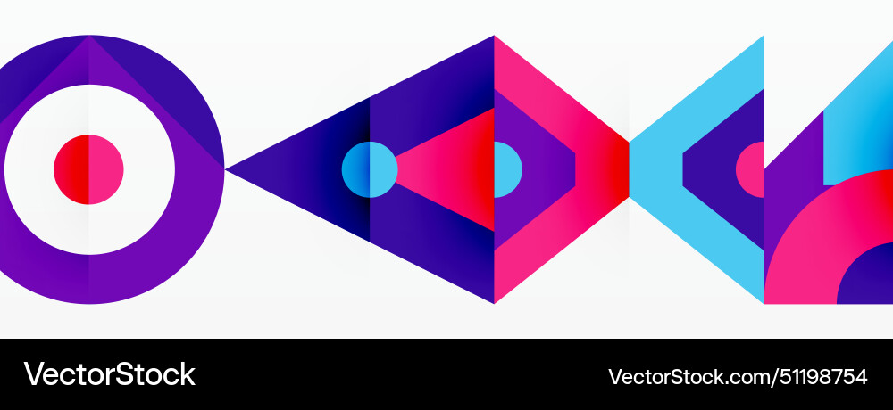 Violet rectangle with red triangle in font Vector Image