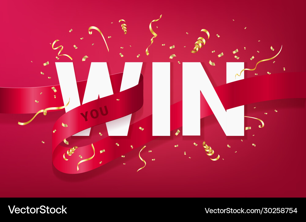 You win celebrating banner template Royalty Free Vector