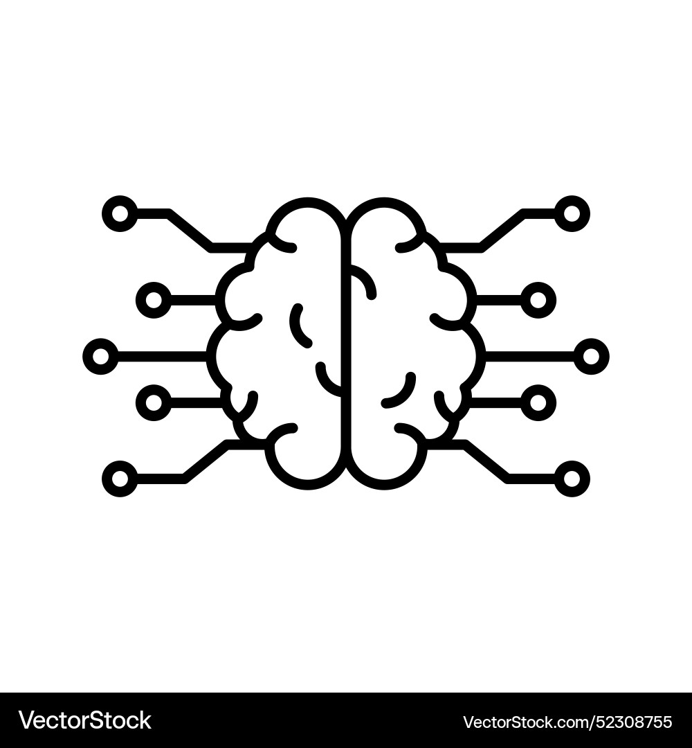 Artificial intelligence icon linear logo mark Vector Image