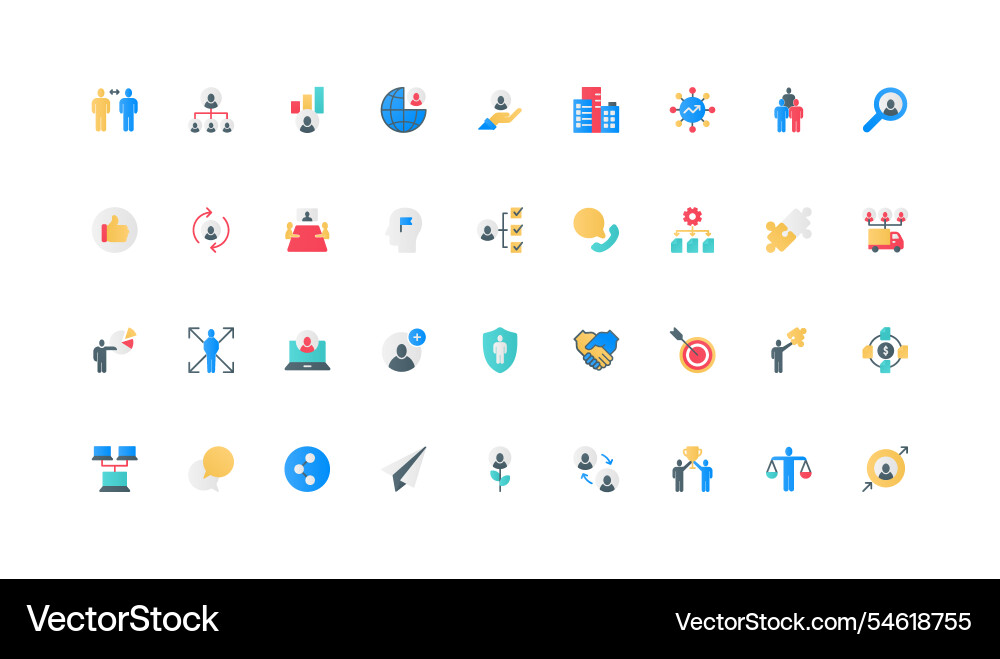 Cooperation and teamwork in corporate company Vector Image