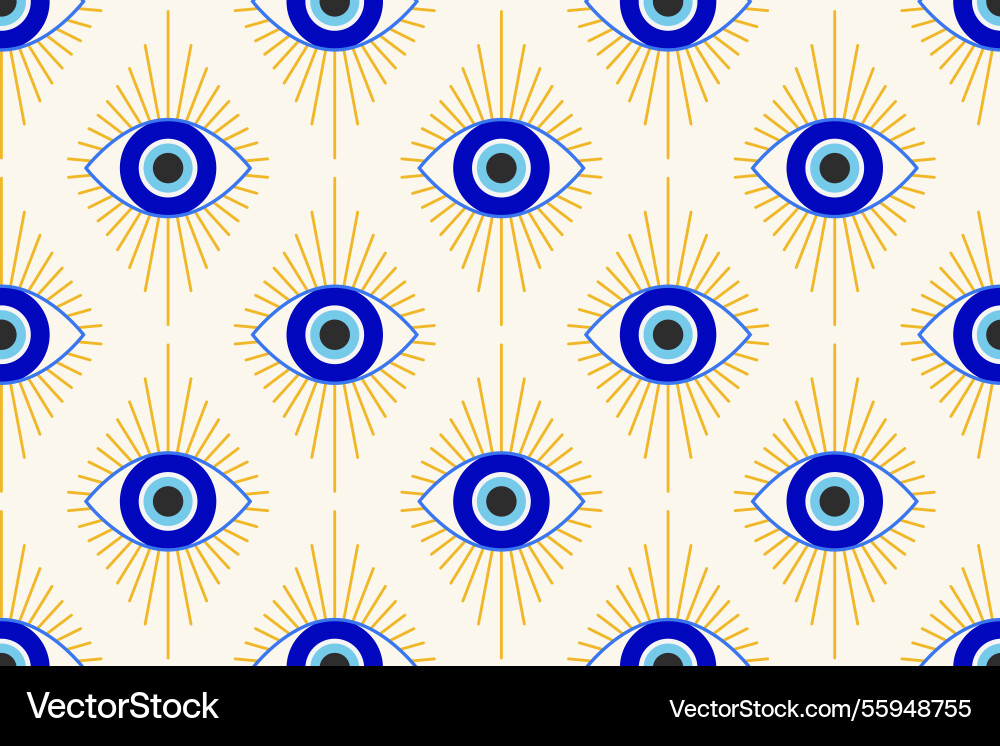 Evil eye greek seamless pattern turkish Royalty Free Vector
